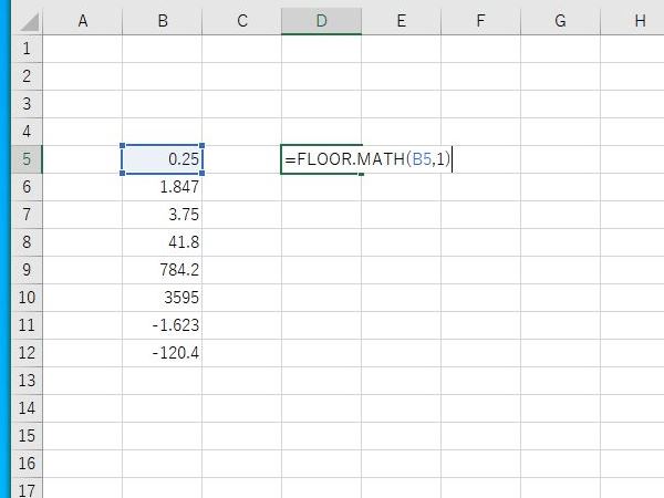 Floor Math関数（倍数切り捨て） Using Excel