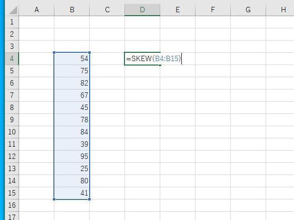 SKEW関数（歪度・SPSS方式） - Using Excel