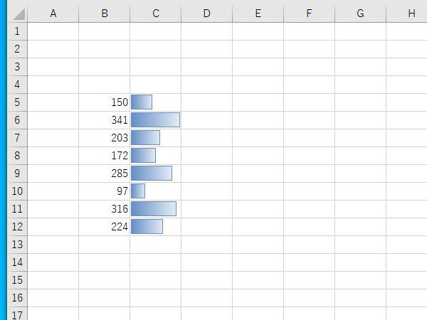 データバー（別のセルに表示） - Using Excel